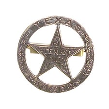 DENIX Texas Ranger Badge Replica 1.5" Brass Finish Metal Construction ...