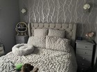 Luxury Velvet Effect Wallpaper 3D Embossed Grey Tree Branches Flock ...