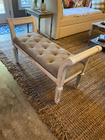 Signature Design by Ashley Realyn Accent Bench - Antique White Tufted ...