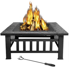 52 Circular Fire Pit Cap Natural Chiseled Stone Outdoor Fireplace Table ...